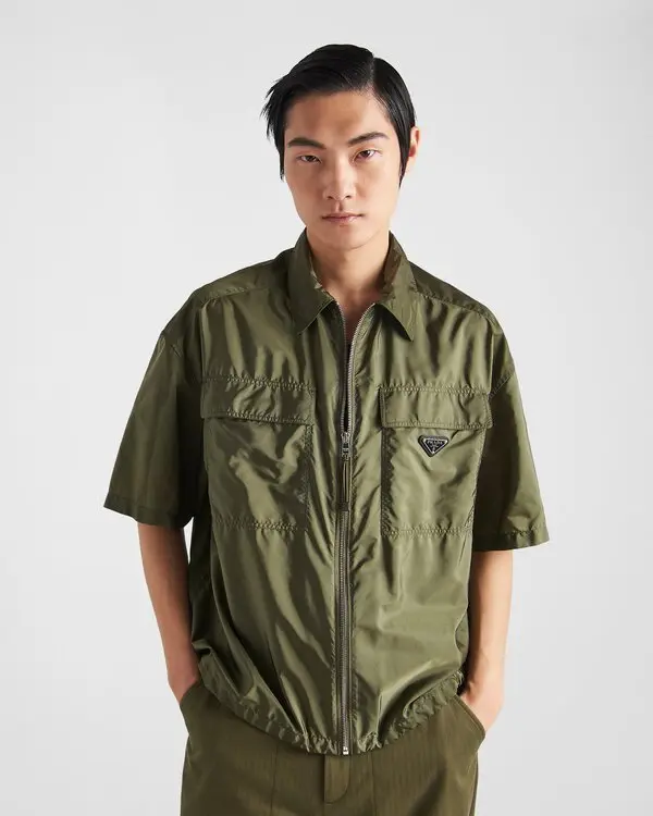 Prada Short-Sleeve Light Re-Nylon Shirt - Military Green